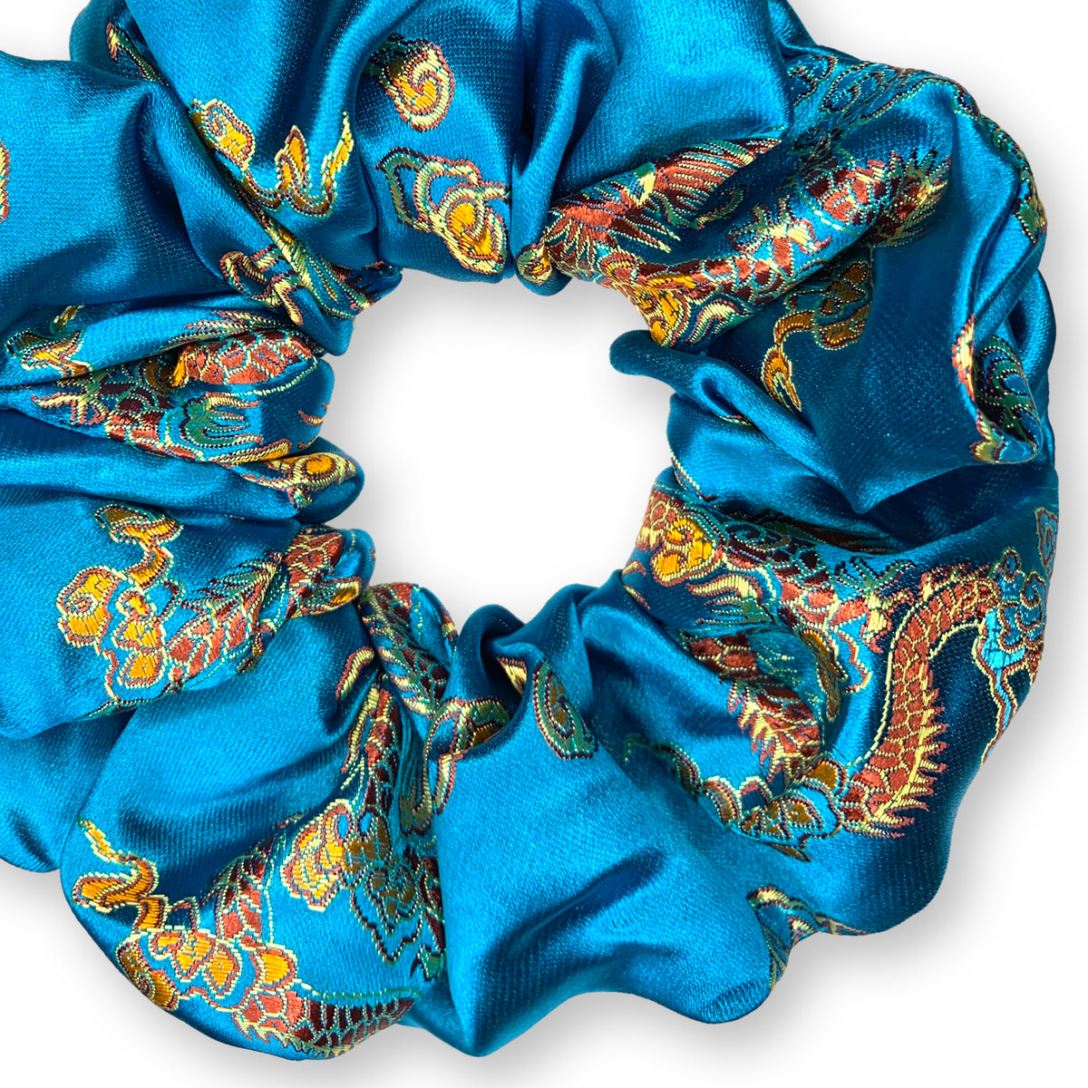 Chinese Dragon Scrunchies King Size XXL Brocade Satin Oversized Ponyta ...